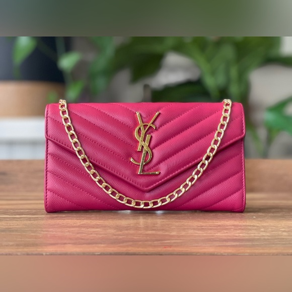 Yves Saint Laurent | Bags | Authentic Yves Saint Laurent Cassandra Pink ...